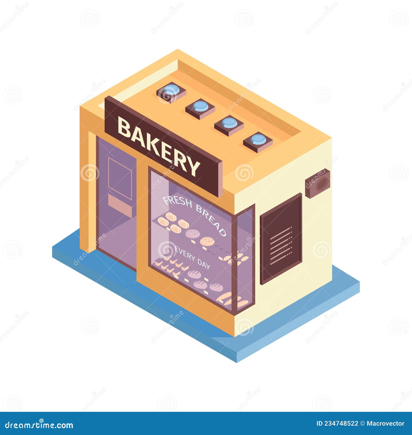 Isometric Bakery Building Composition Stock Vector - Illustration of ...