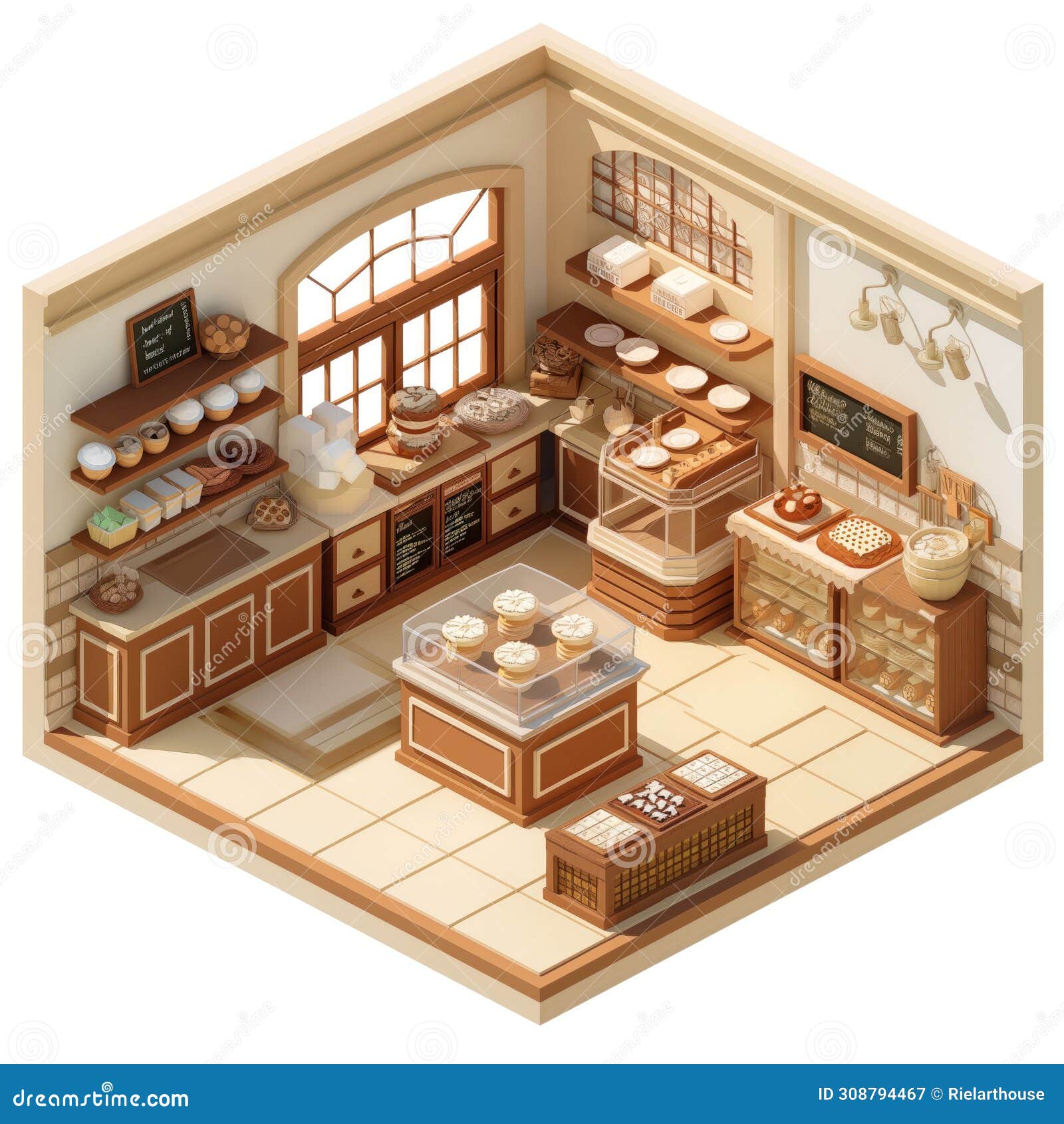 Isometric Bakery Shop Interior Design Stock Illustration - Illustration of sale, desk: 308794467