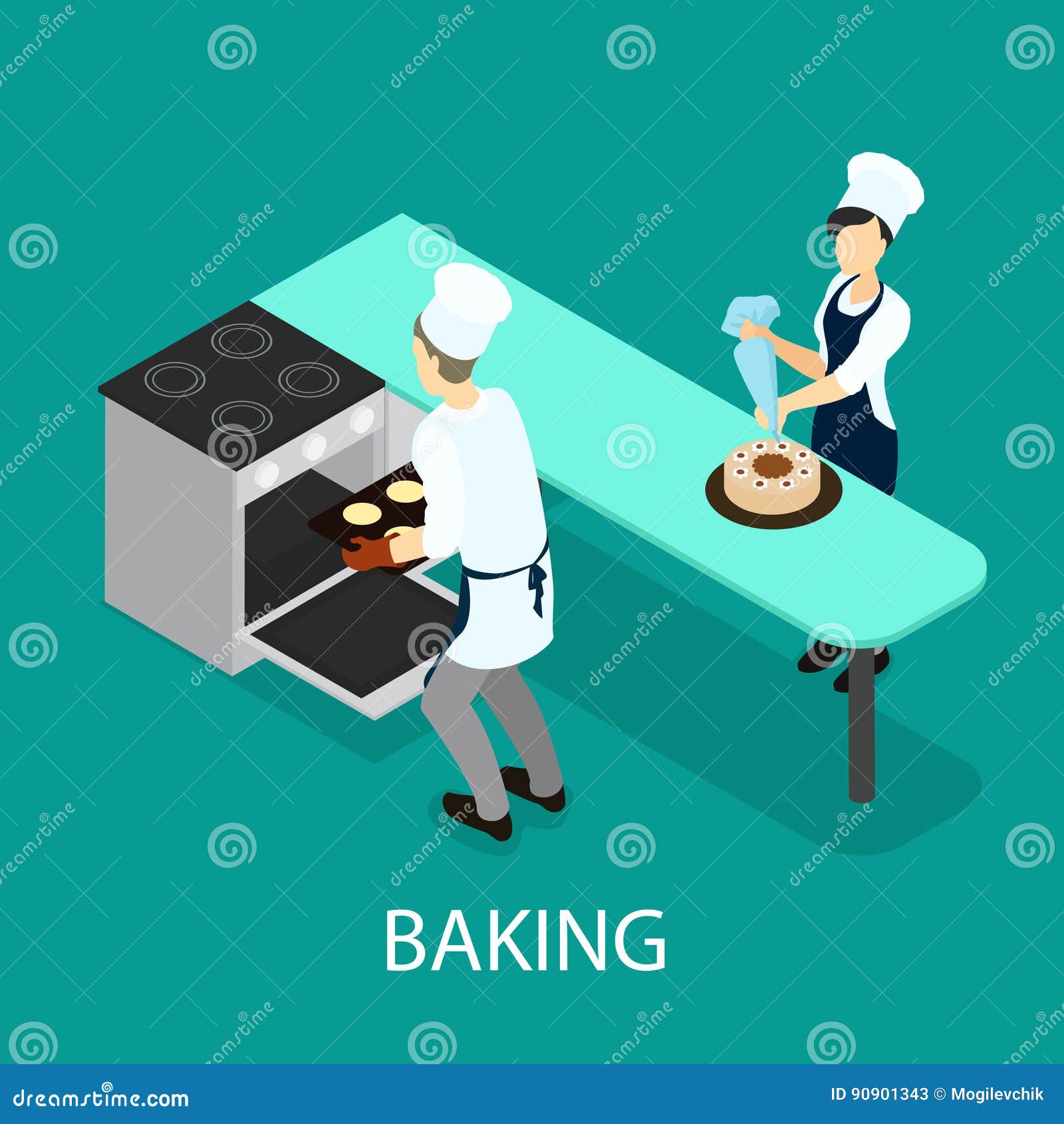 Isometric Baking Concept stock vector. Illustration of cooking - 90901343