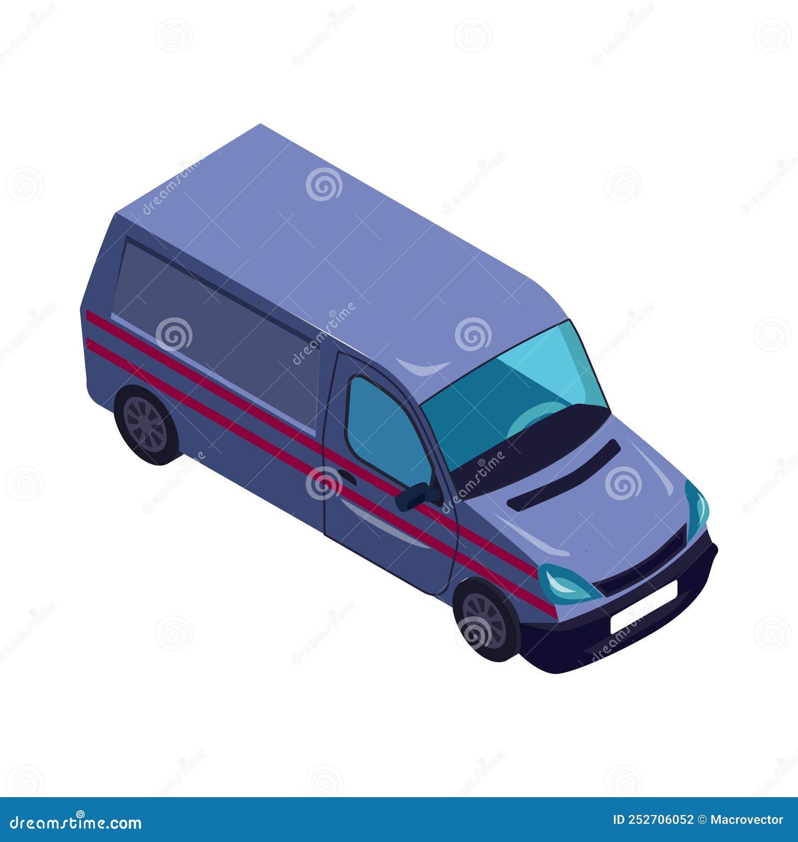 Isometric Bank Minivan Composition Stock Illustration - Illustration of ...