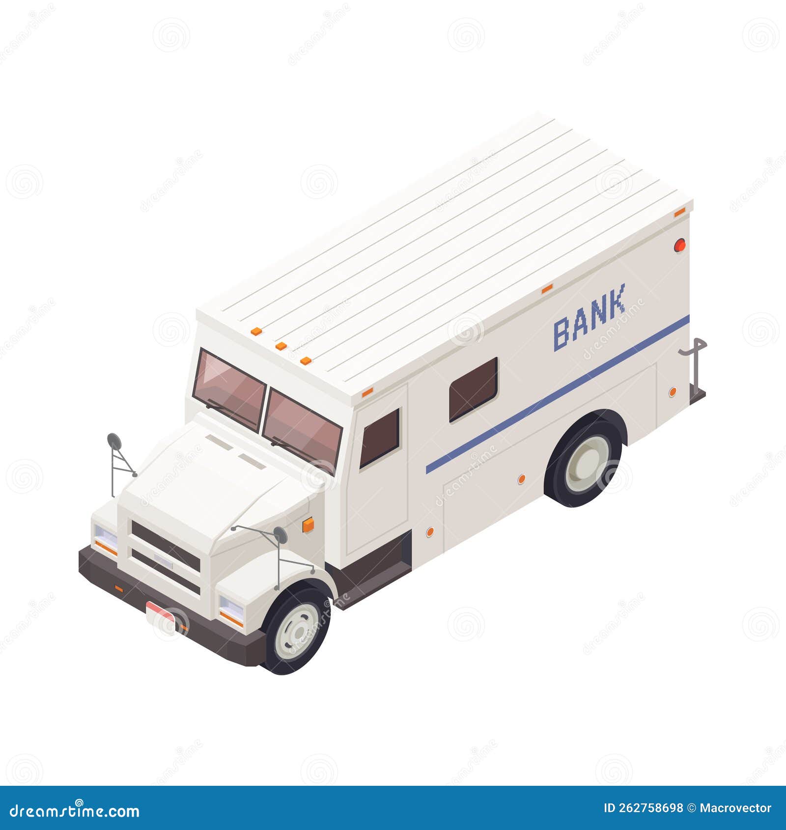 Isometric Bank Van stock illustration. Illustration of economy - 262758698