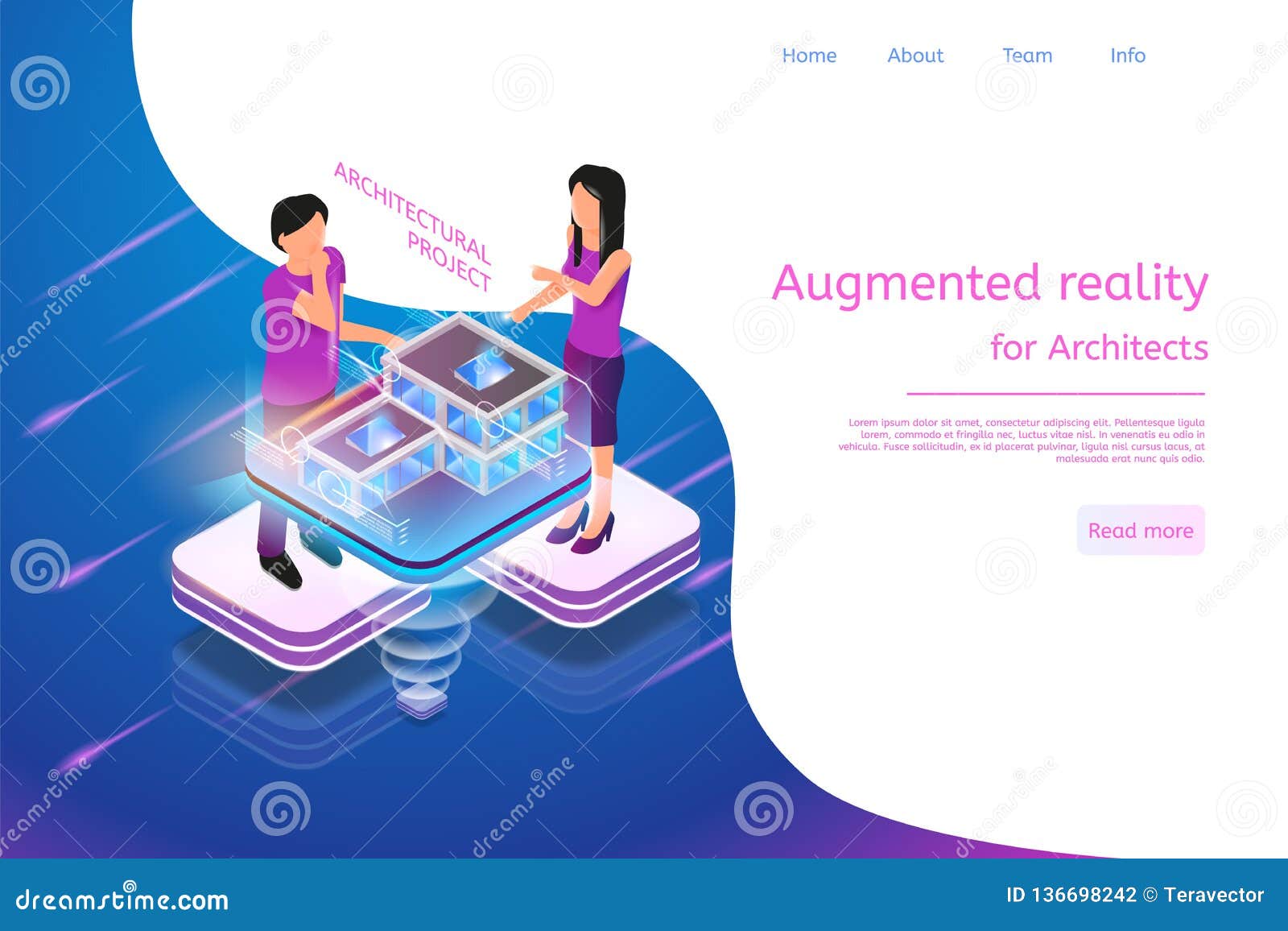 Isometric Banner Augmented Reality for Architects Stock Illustration ...
