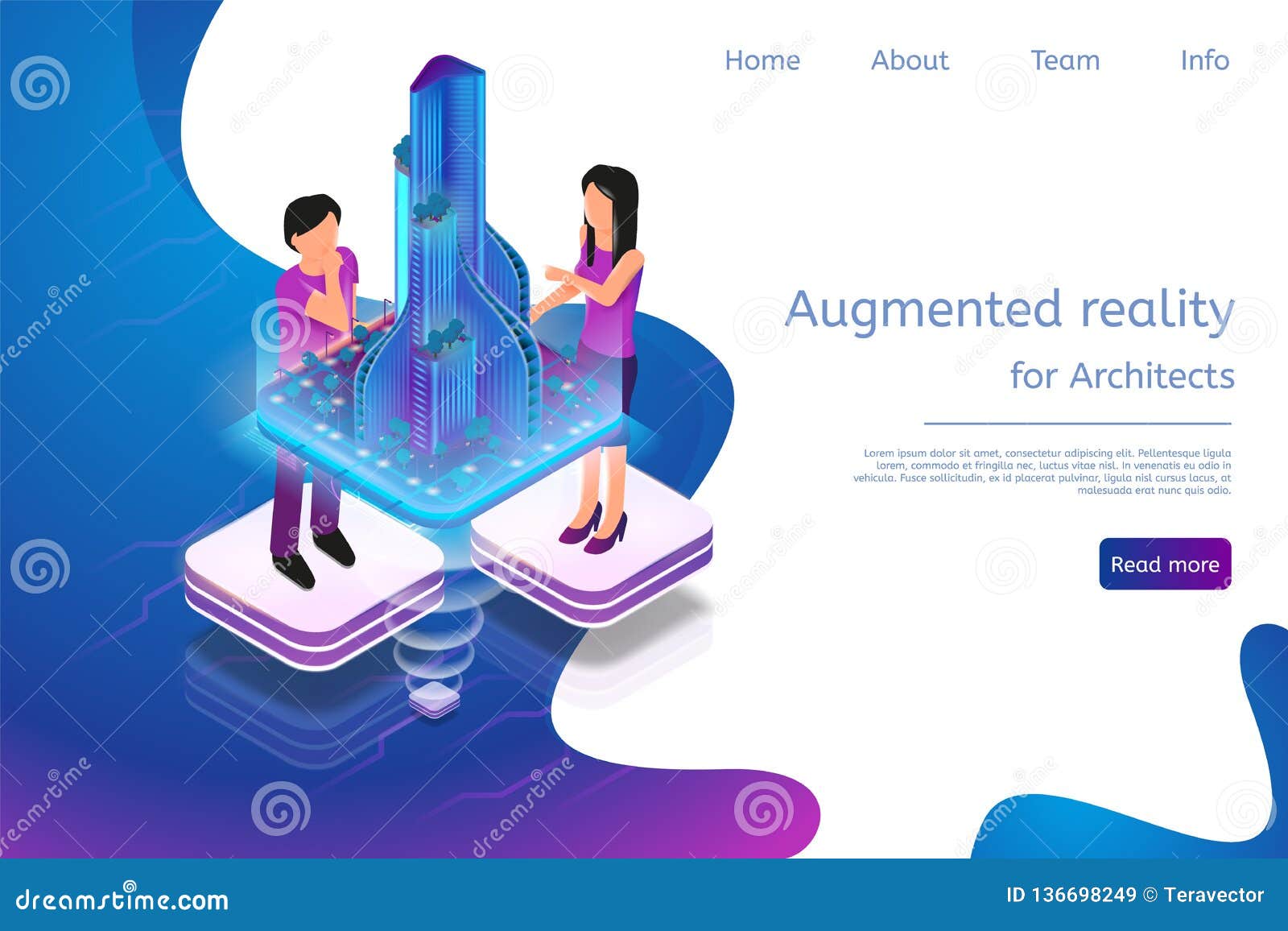 Isometric Banner Augmented Reality for Architects Stock Illustration - Illustration of digital ...