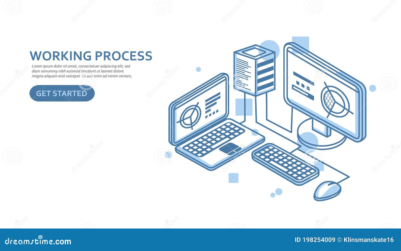 Isometric Banner Design Working Process, Vector Illustration 库存例证 - 插画 ...