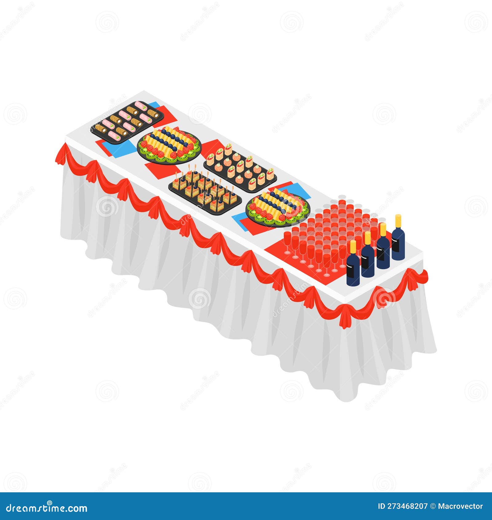 Isometric Banquet Table Cartoon Vector | CartoonDealer.com #273313935