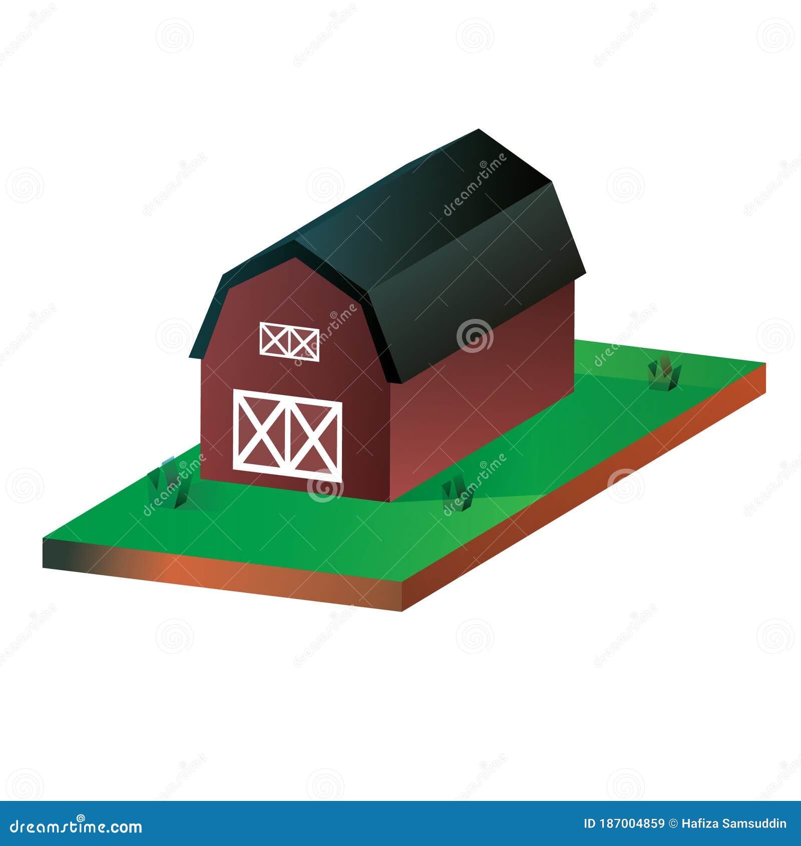 Isometric Barn House. Vector Illustration Decorative Design Stock ...