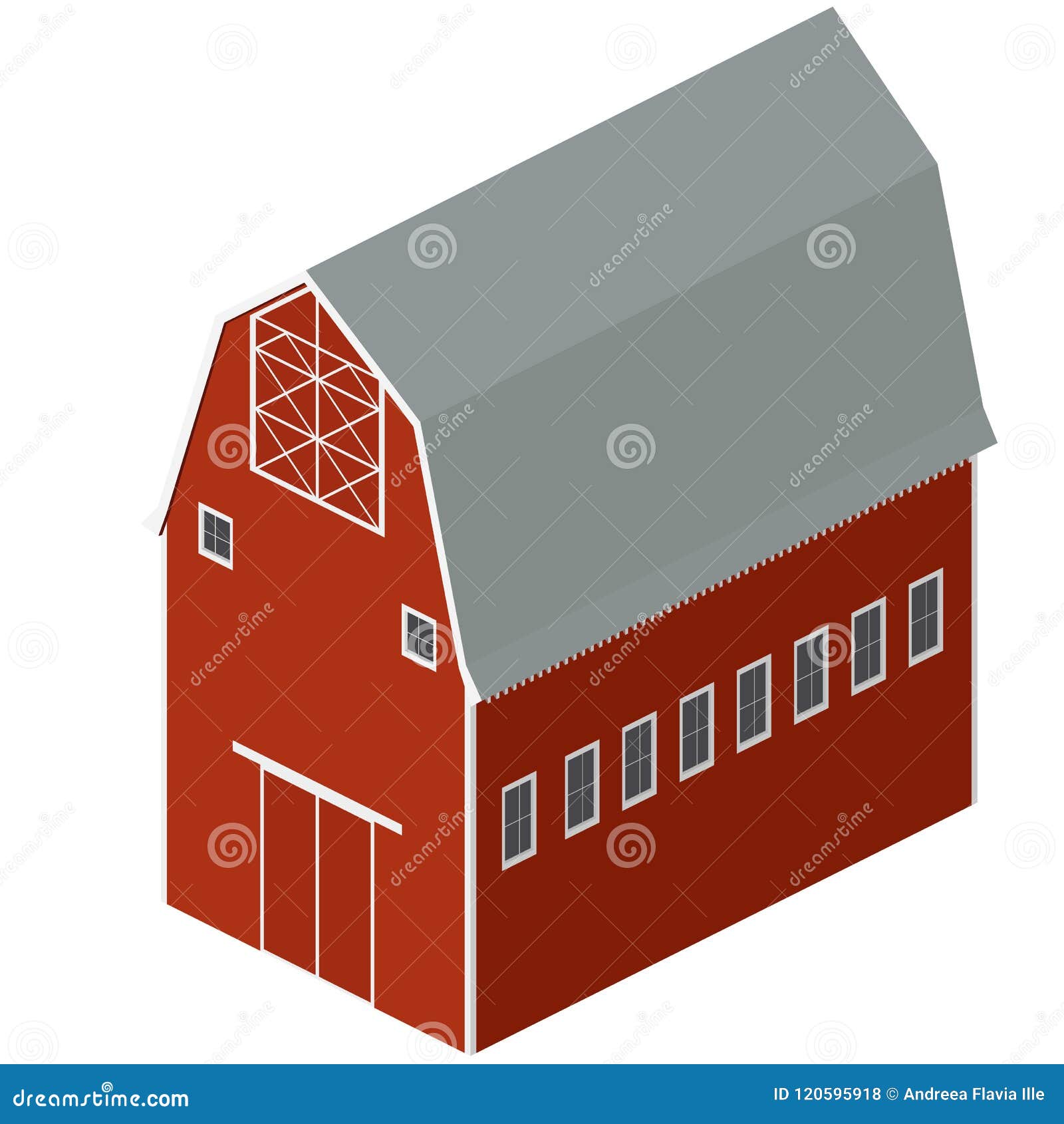 Isometric Barn stock vector. Illustration of shadow - 120595918