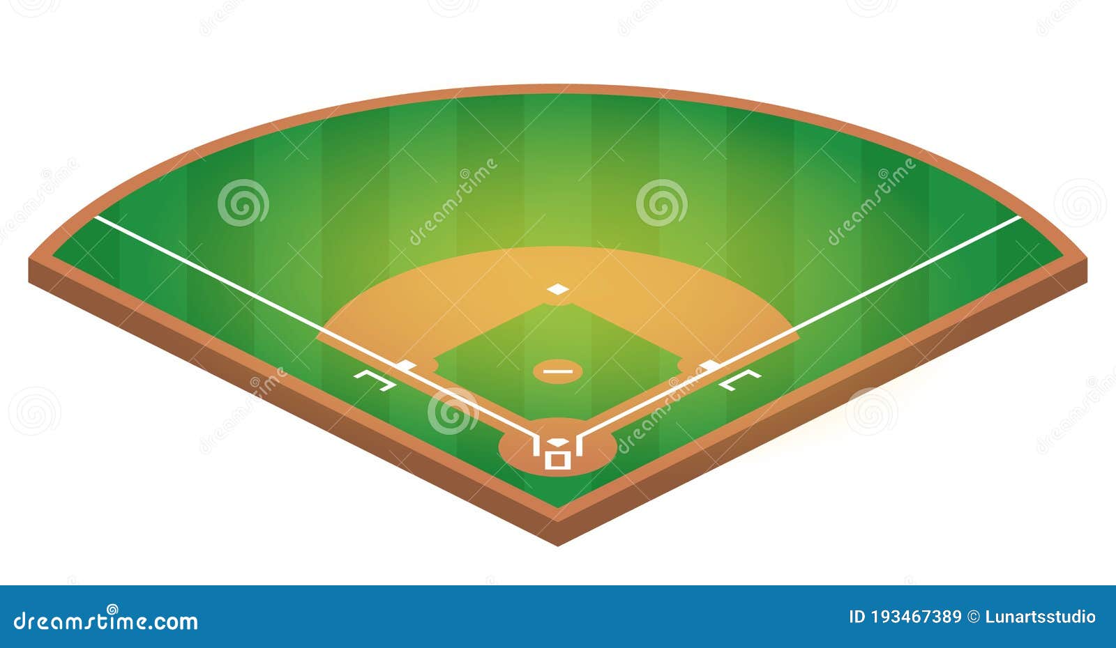 Isometric Baseball Field. Flat Illustration of Baseball Field Vector ...