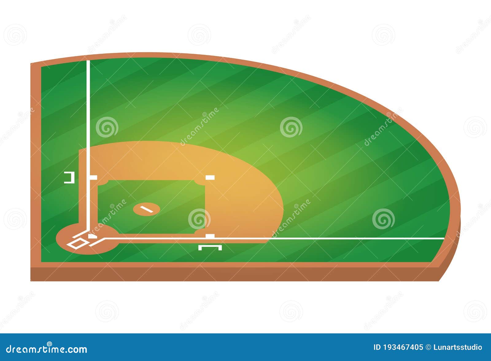 Isometric Baseball Field. Flat Illustration of Baseball Field Vector ...