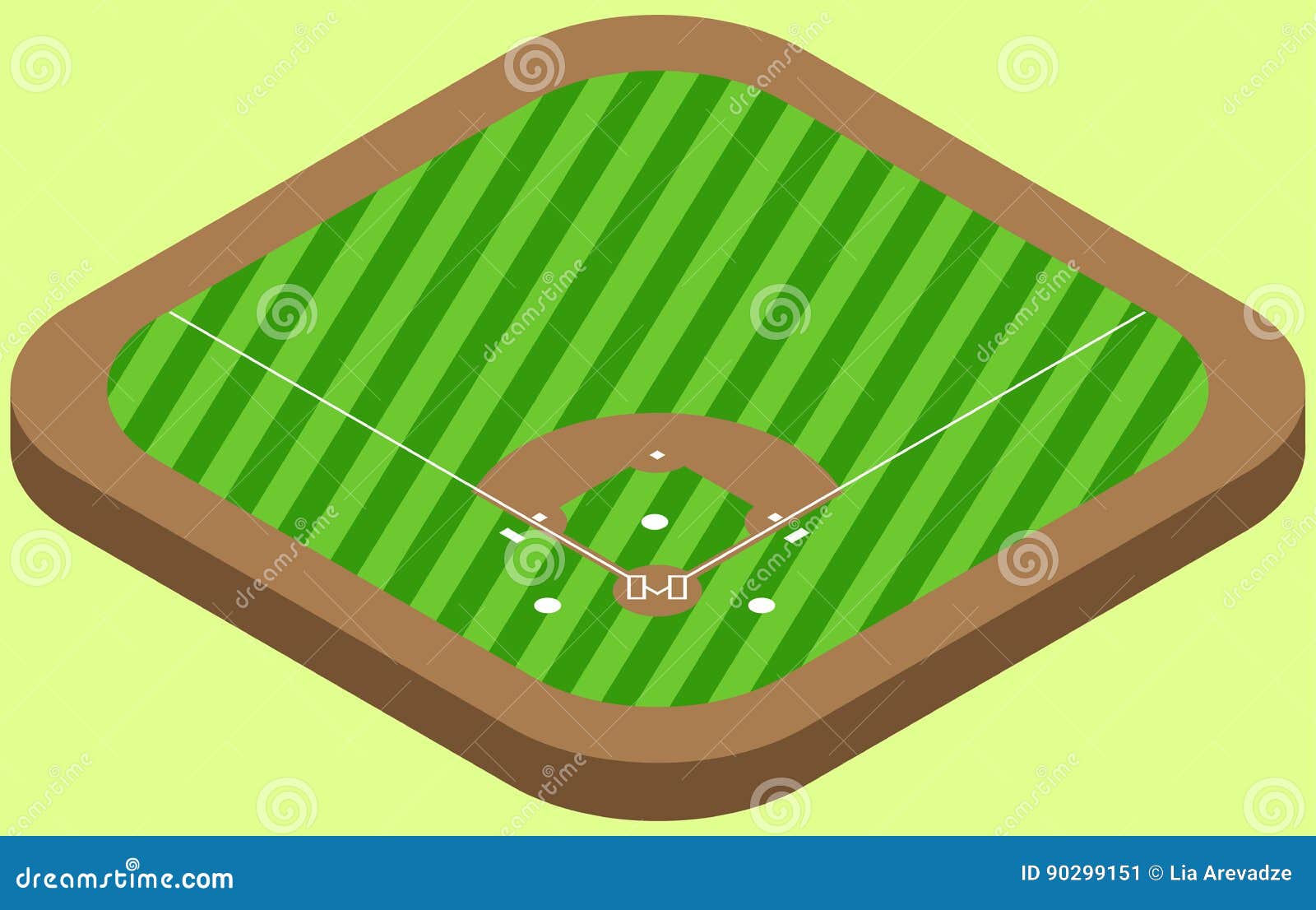 Isometric Baseball Field in Vector Stock Vector - Illustration of green ...