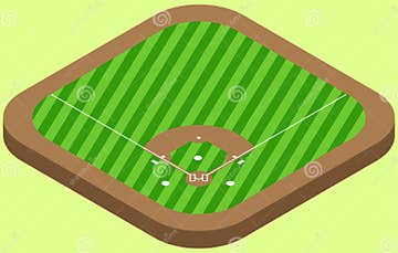 Isometric Baseball Field in Vector Stock Vector - Illustration of green ...