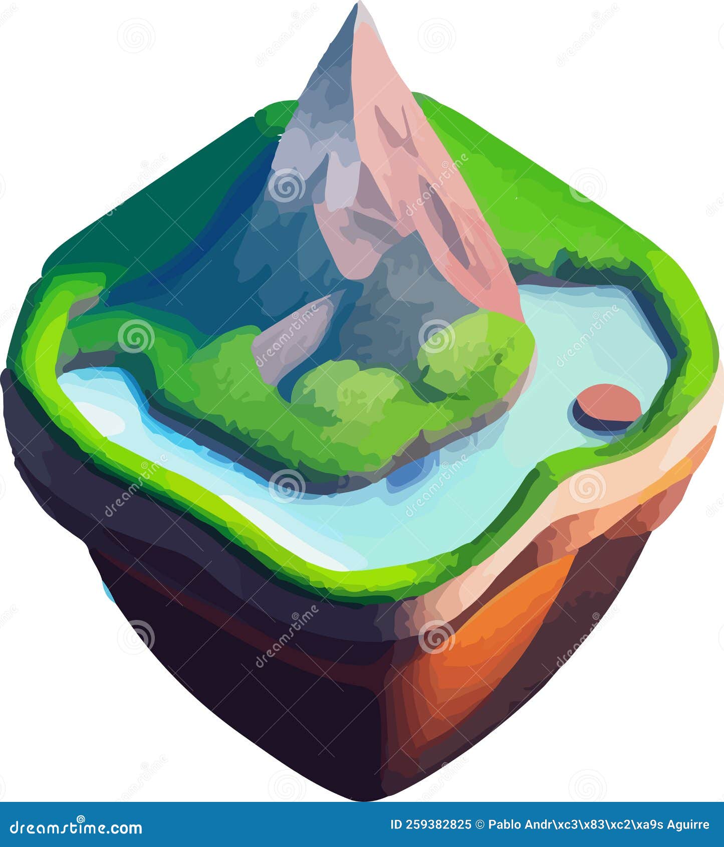 Isometric Beautiful Mountain Landscape Vector. Stock Vector ...