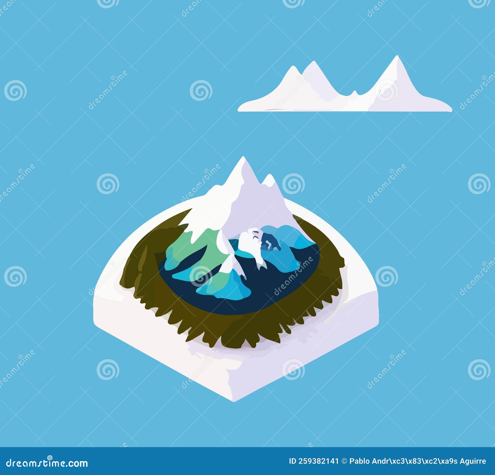 Isometric Beautiful Mountain Landscape Vector. Stock Vector - Illustration of mountain ...