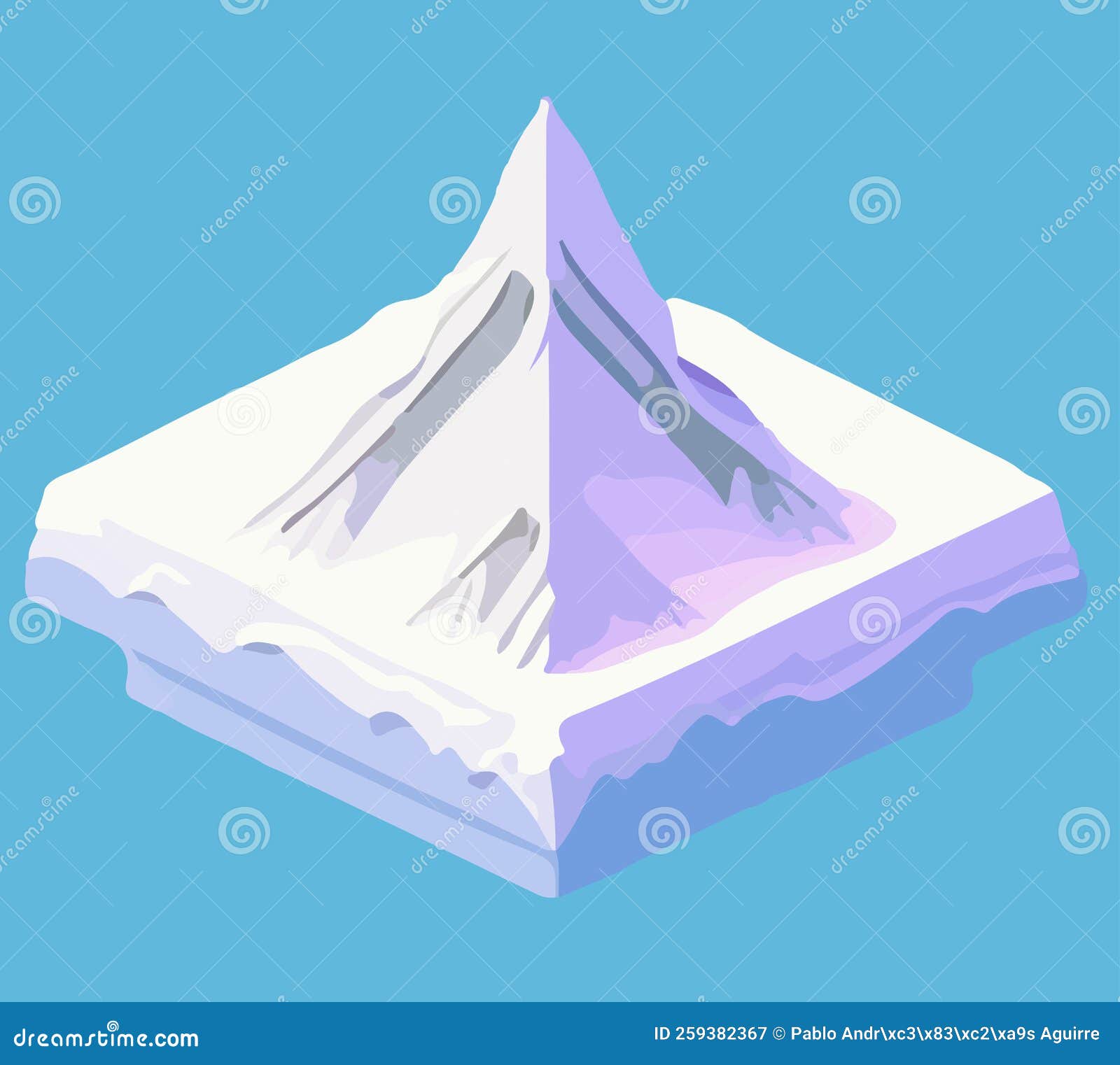 Isometric Beautiful Mountain Landscape Vector. Stock Vector ...