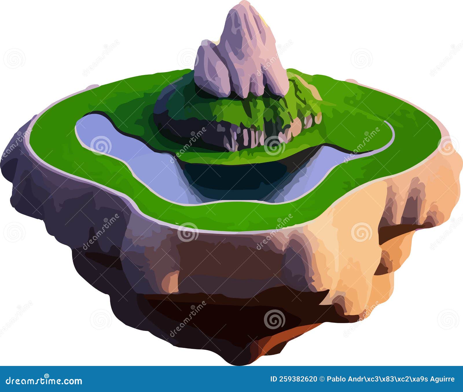 Isometric Beautiful Mountain Landscape Vector. Stock Vector ...