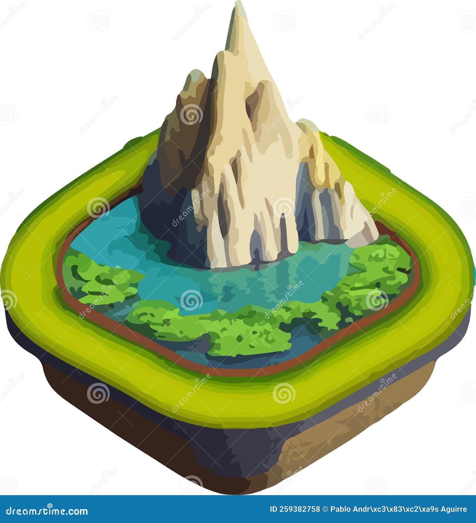 Isometric Beautiful Mountain Landscape Vector. Stock Vector ...