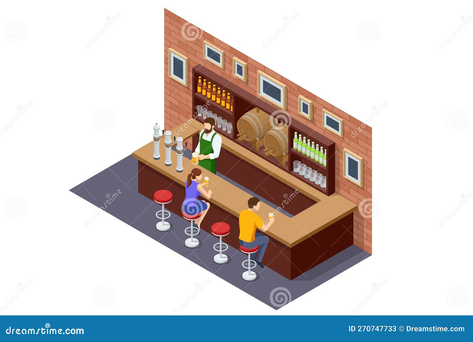 Bar Counter Interior Vector Cartoon Illustration | CartoonDealer.com ...