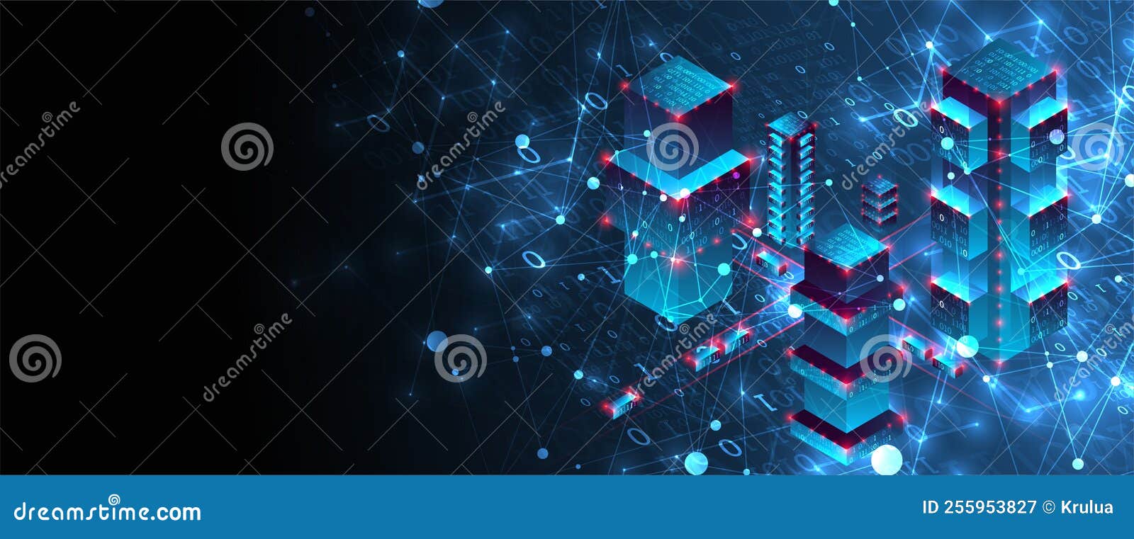 Isometric Big Data Concept, Database. Abstract Technology Background ...