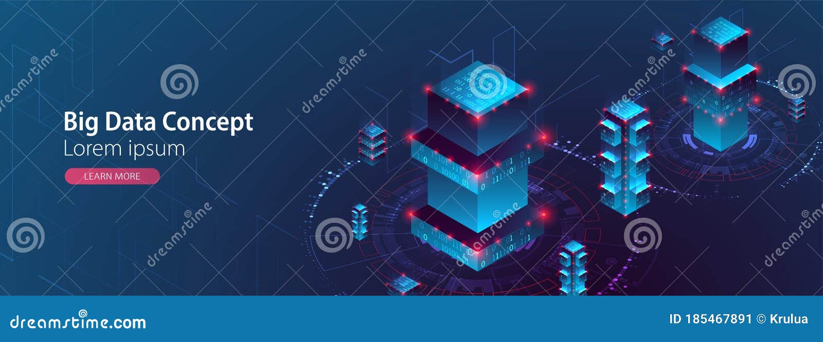 Isometric Big Data Concept, Database. Abstract Technology Background. Vector Illustration Stock ...