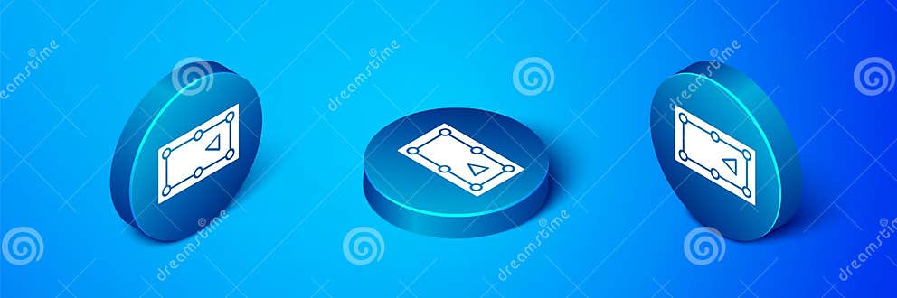 Isometric Billiard Table Icon Isolated on Blue Background. Pool Table ...