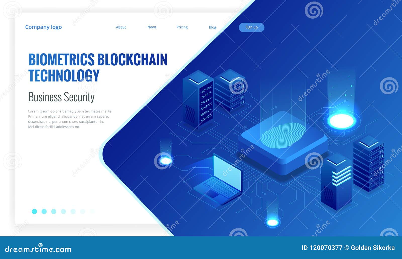 Isometric Biometrics Infographic Flowchart Vector Illustration ...