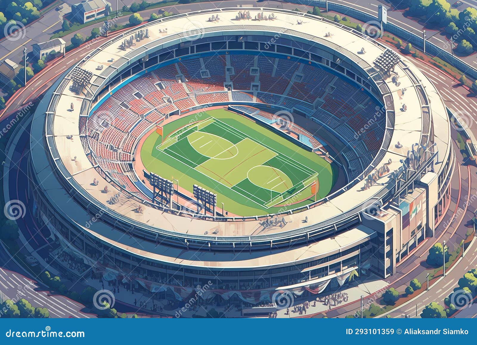 Isometric 16-bit Pixel Graphics - Stadium Stock Image - Image of club ...
