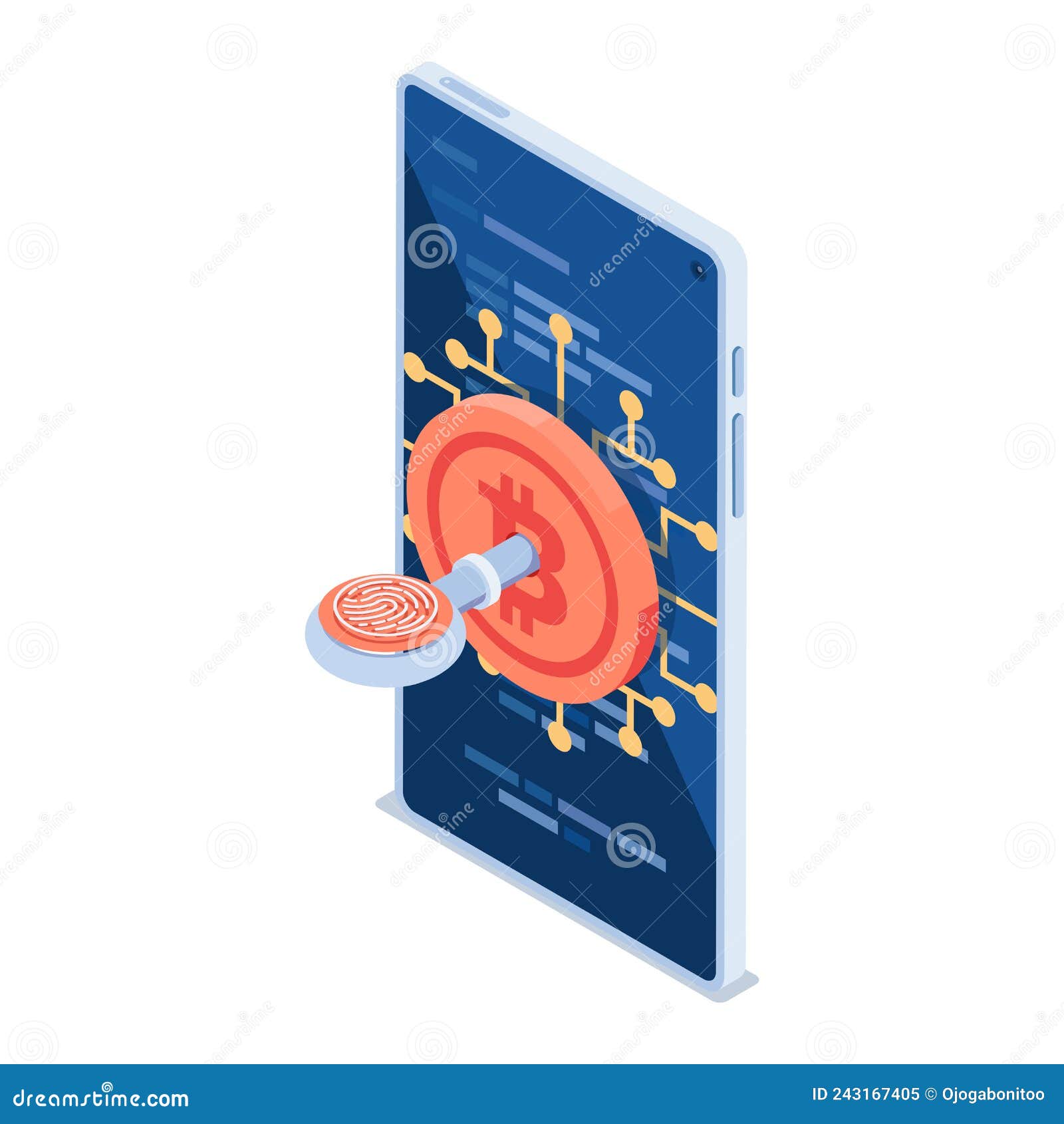 Isometric Eye Scan Icon Isolated On Pink, Yellow And Blue Background ...