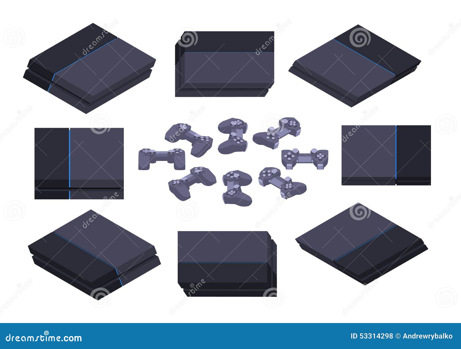 Isometric Black Nextgen Gaming Console Stock Vector - Illustration of digital, childhood: 53314298