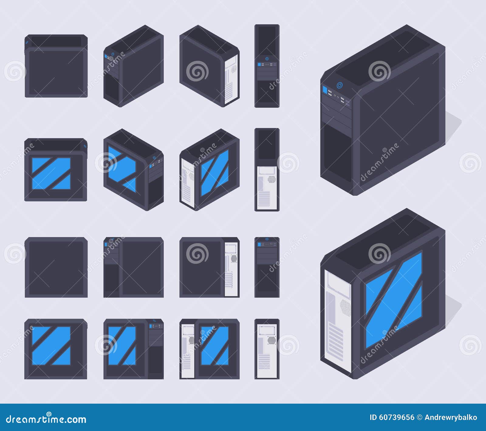 Isometric Black Laptop Computer Realistic Illustration Isolated On ...
