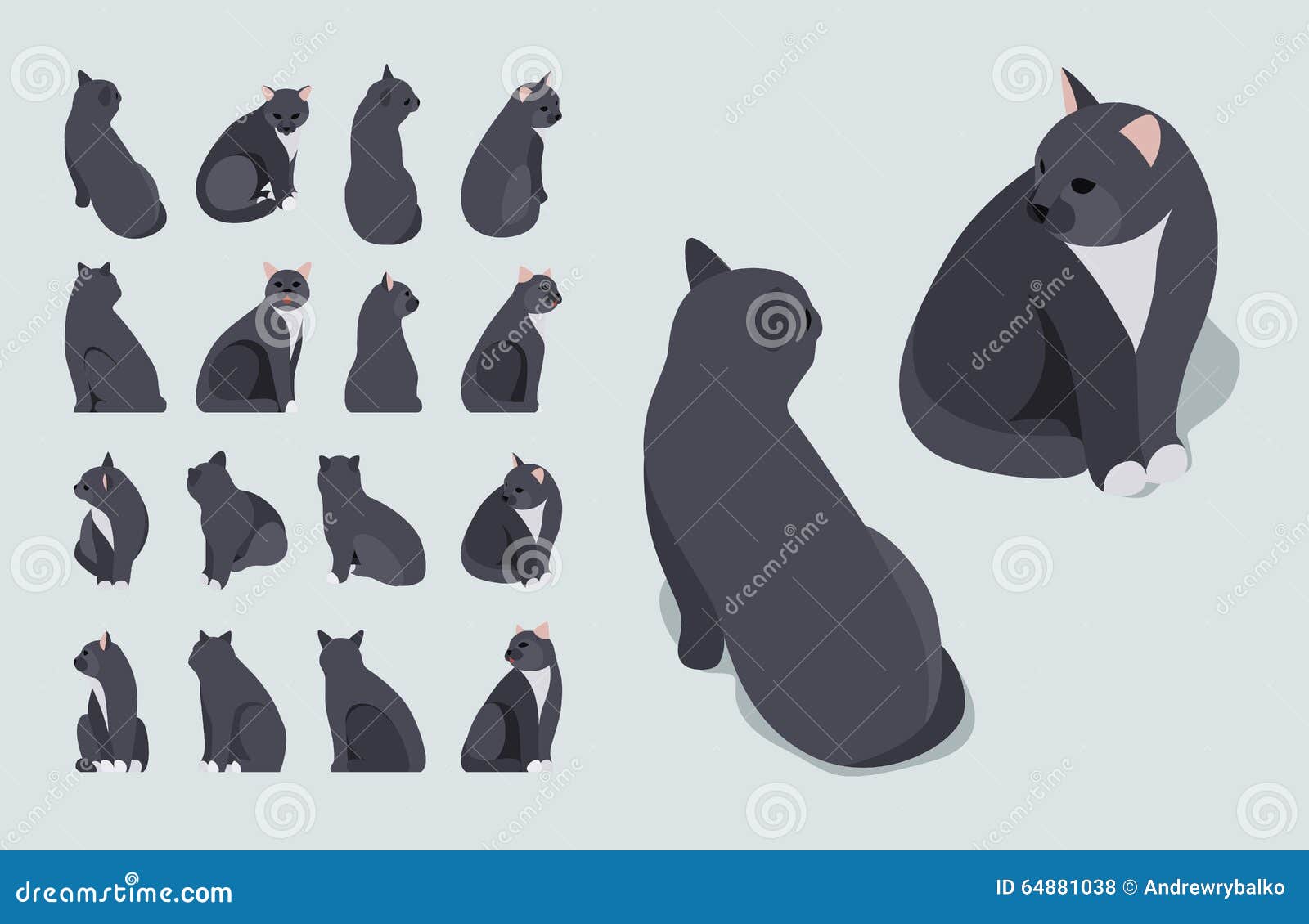 Black Sitting Cat. Vector Silhouette. | CartoonDealer.com #161871494