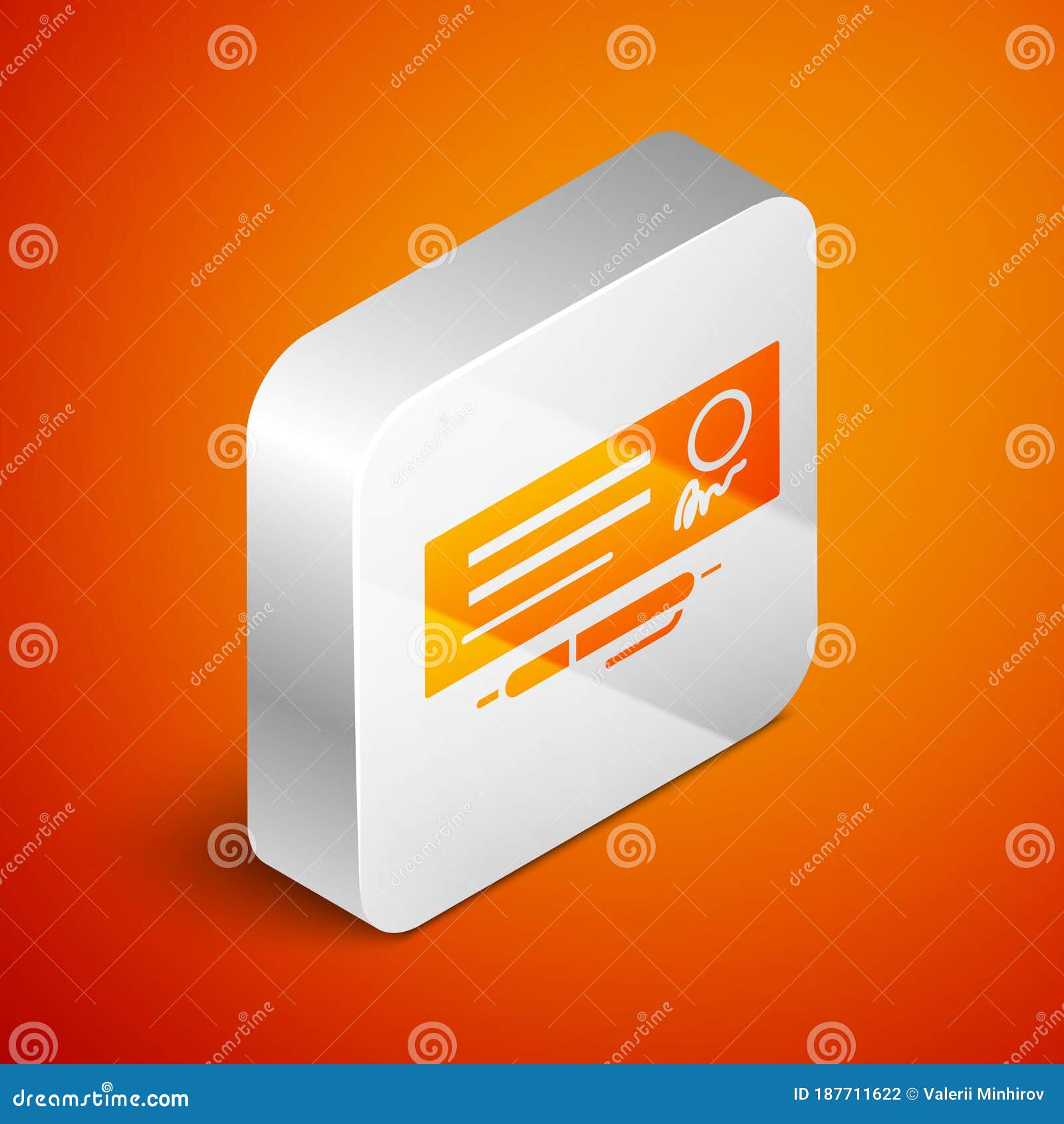 Isometric Blank Template of the Bank Check and Pen Icon Isolated on ...