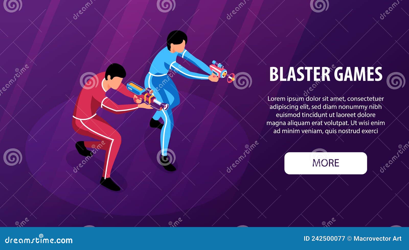 Blaster Games Horizontal Banner Cartoon Vector | CartoonDealer.com ...