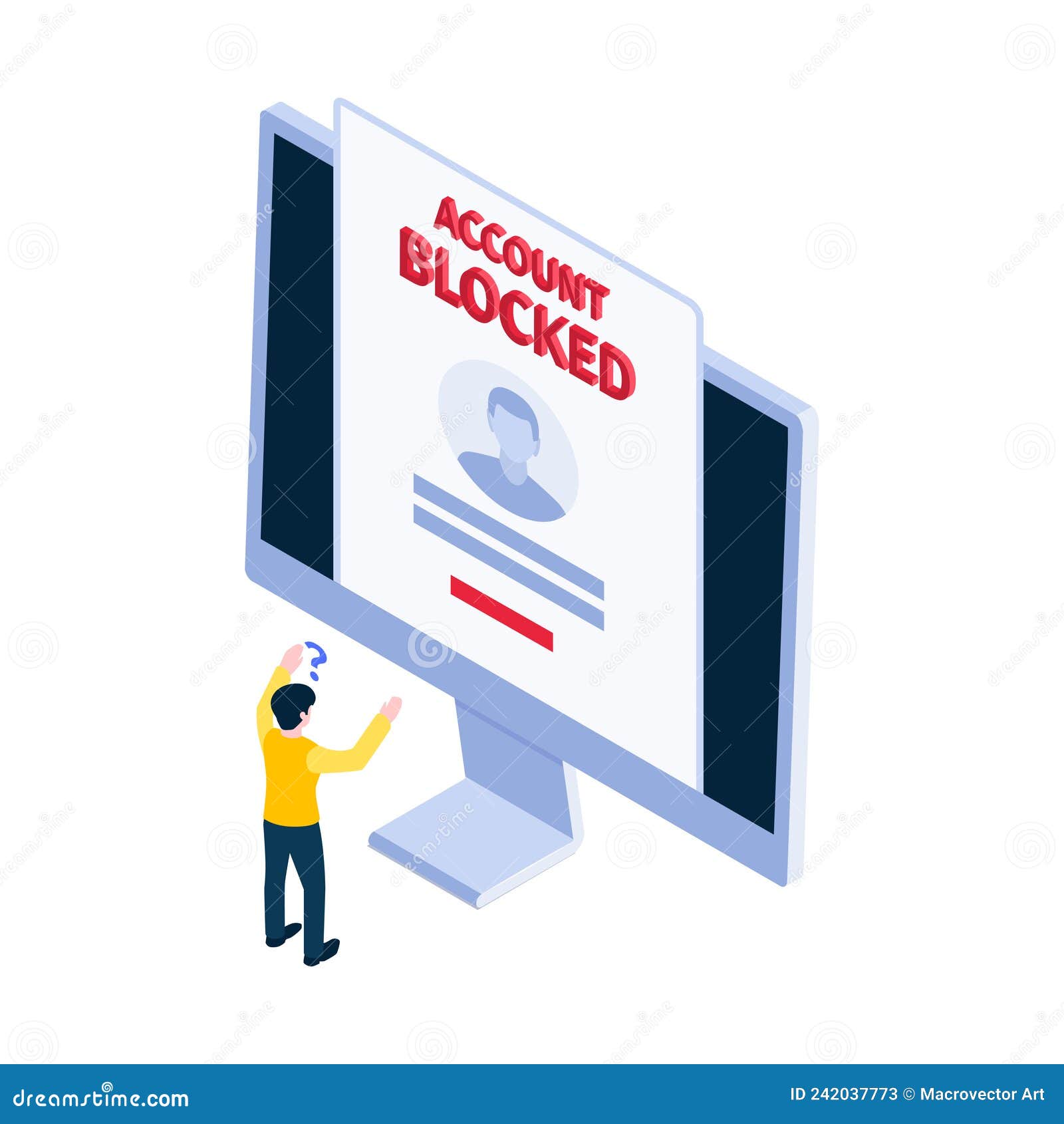 Isometric Blocking Icon stock vector. Illustration of icon - 242037773
