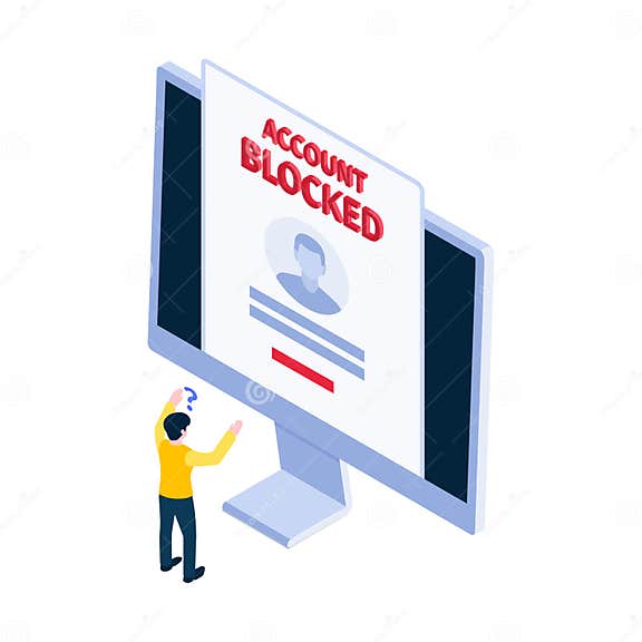 Isometric Blocking Icon stock vector. Illustration of icon - 242037773