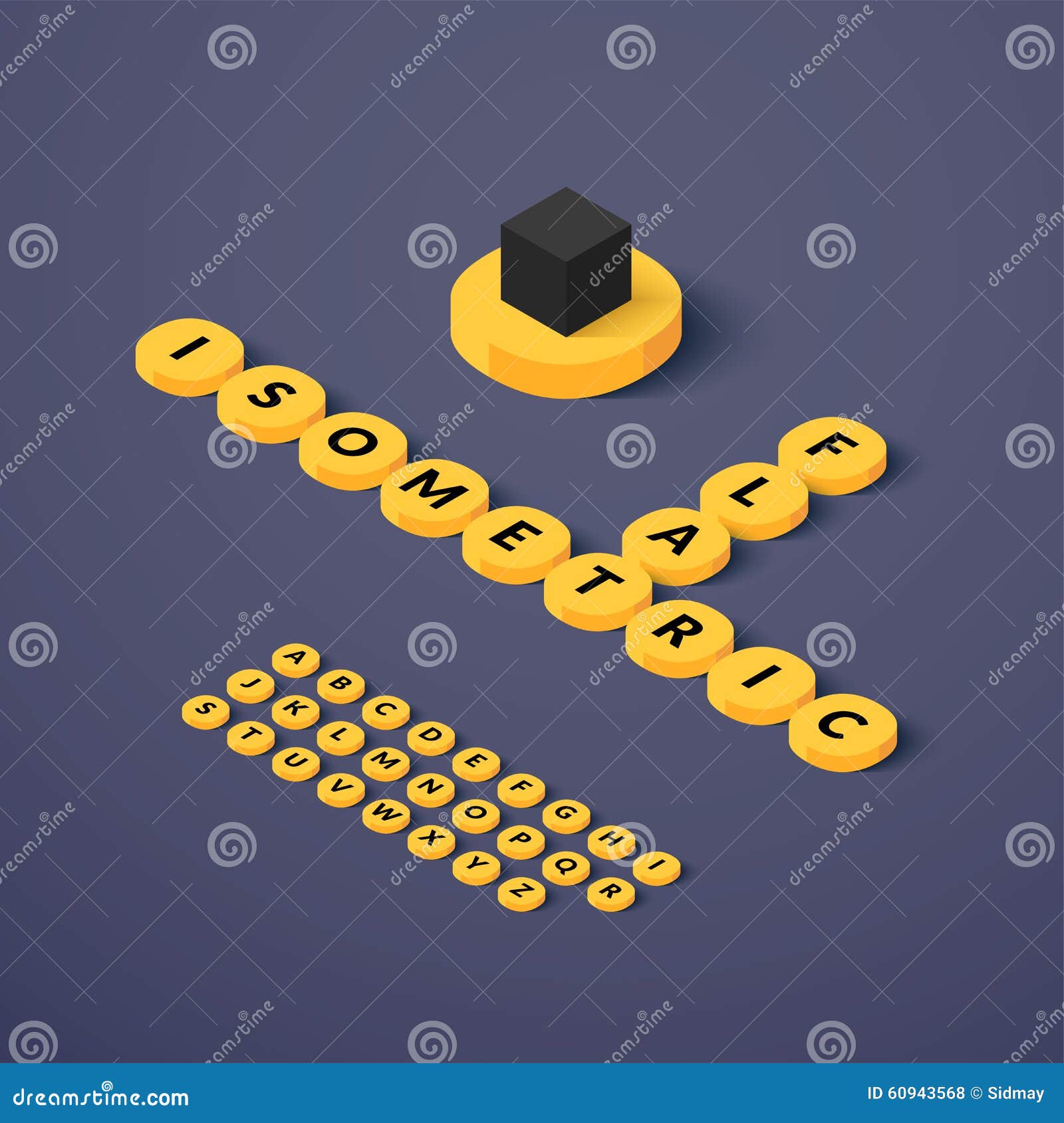 Isometric Blocks with Letters Stock Vector - Illustration of round ...