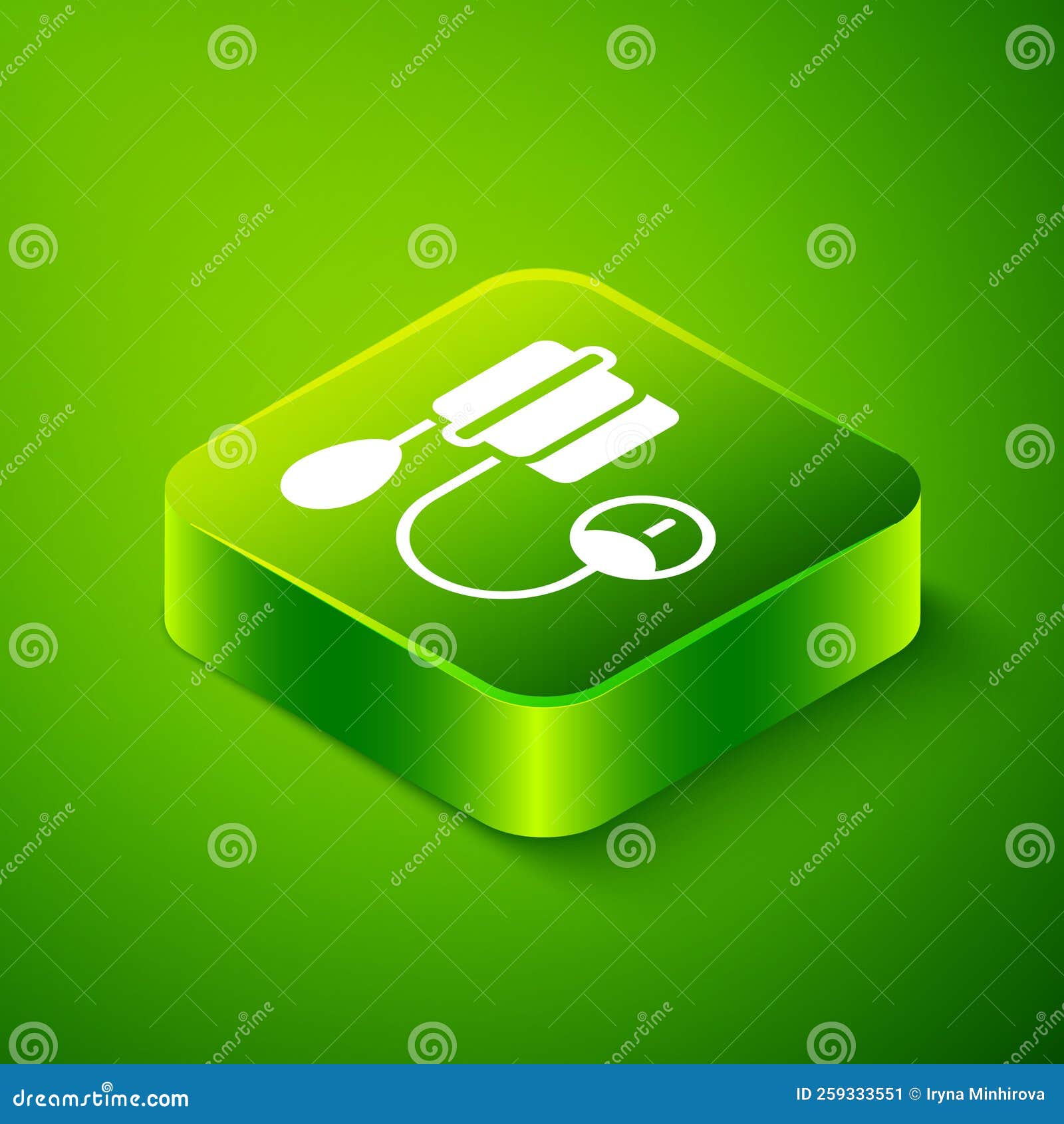 Isometric Blood Pressure Icon Isolated on Green Background. Green ...