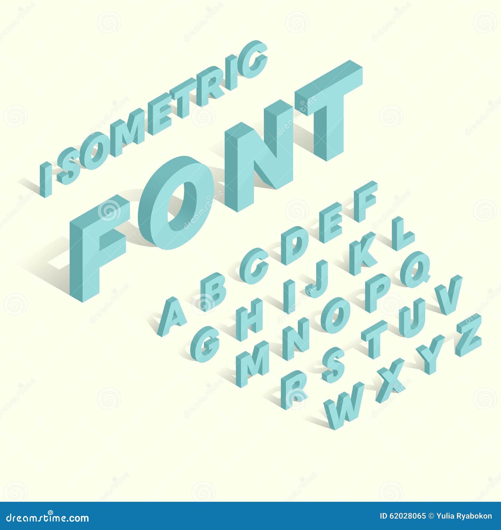 Isometric Blue Alphabet Font Stock Vector - Illustration of design ...