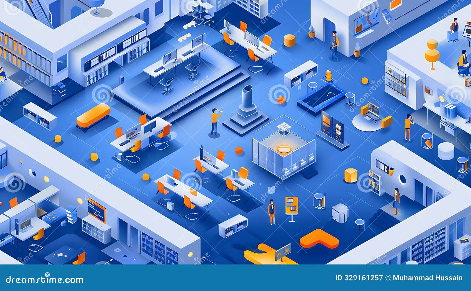 Isometric Blueprint of a Smart Educational Facility with Digital ...