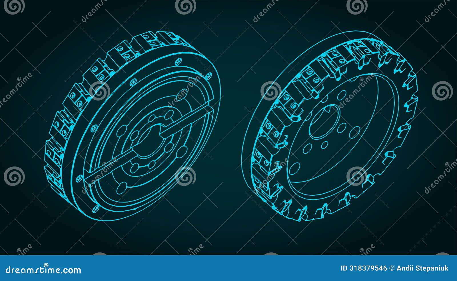 Disc Mill Cutter Isometric Drawings Cartoon Vector | CartoonDealer.com ...