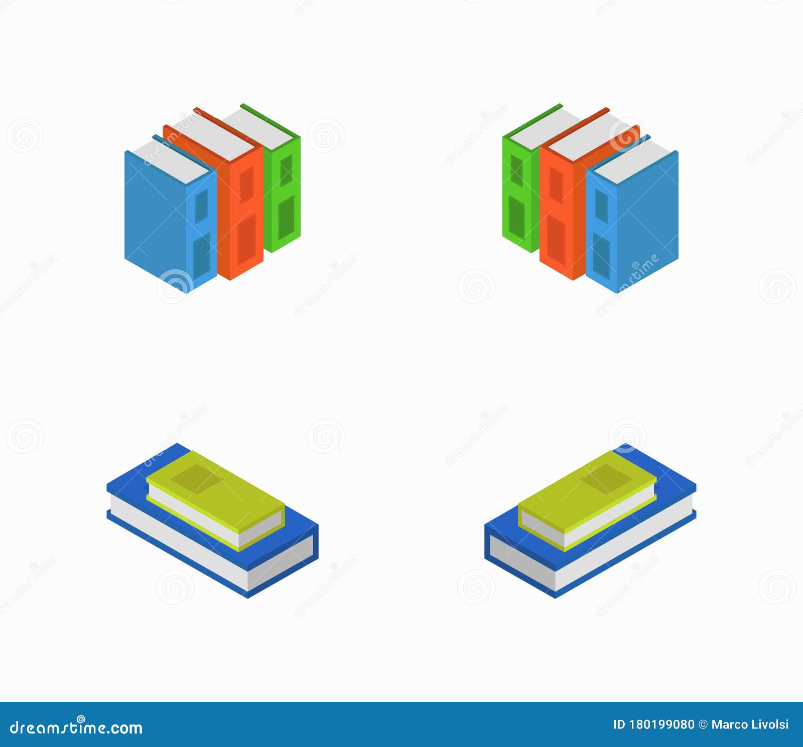 Isometric Book Icon Illustrated in Vector on White Background Stock ...