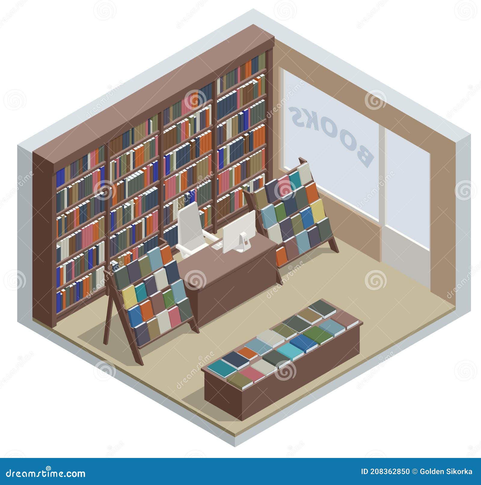 Isometric Book Collection. Opened And Closed Books Set For School ...