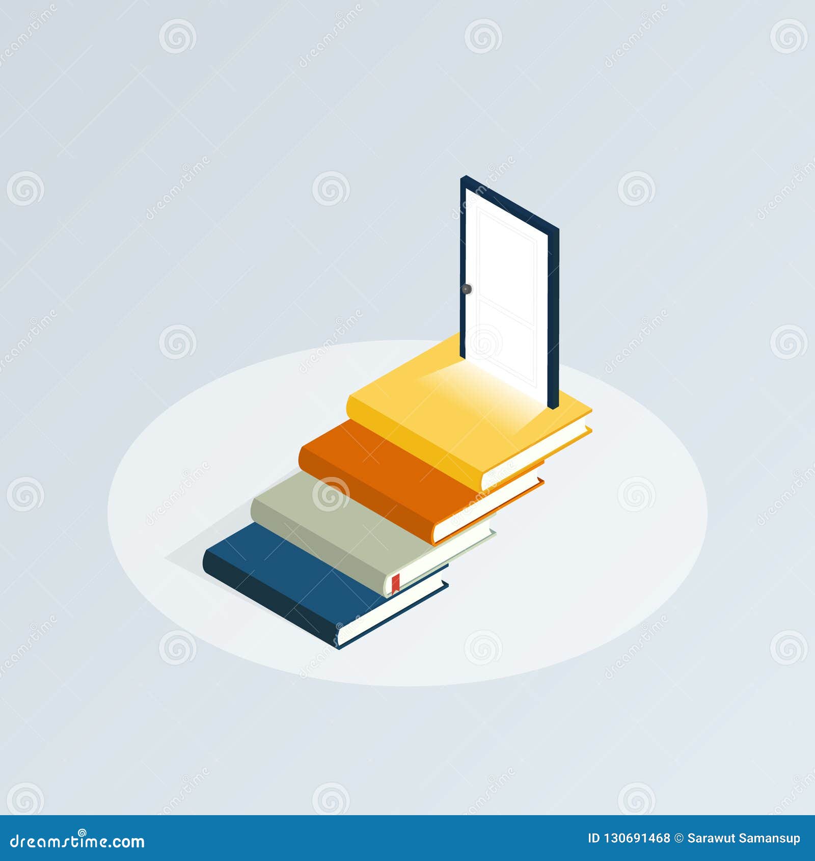 Isometric Book Stairs Vector Stock Vector - Illustration of business ...