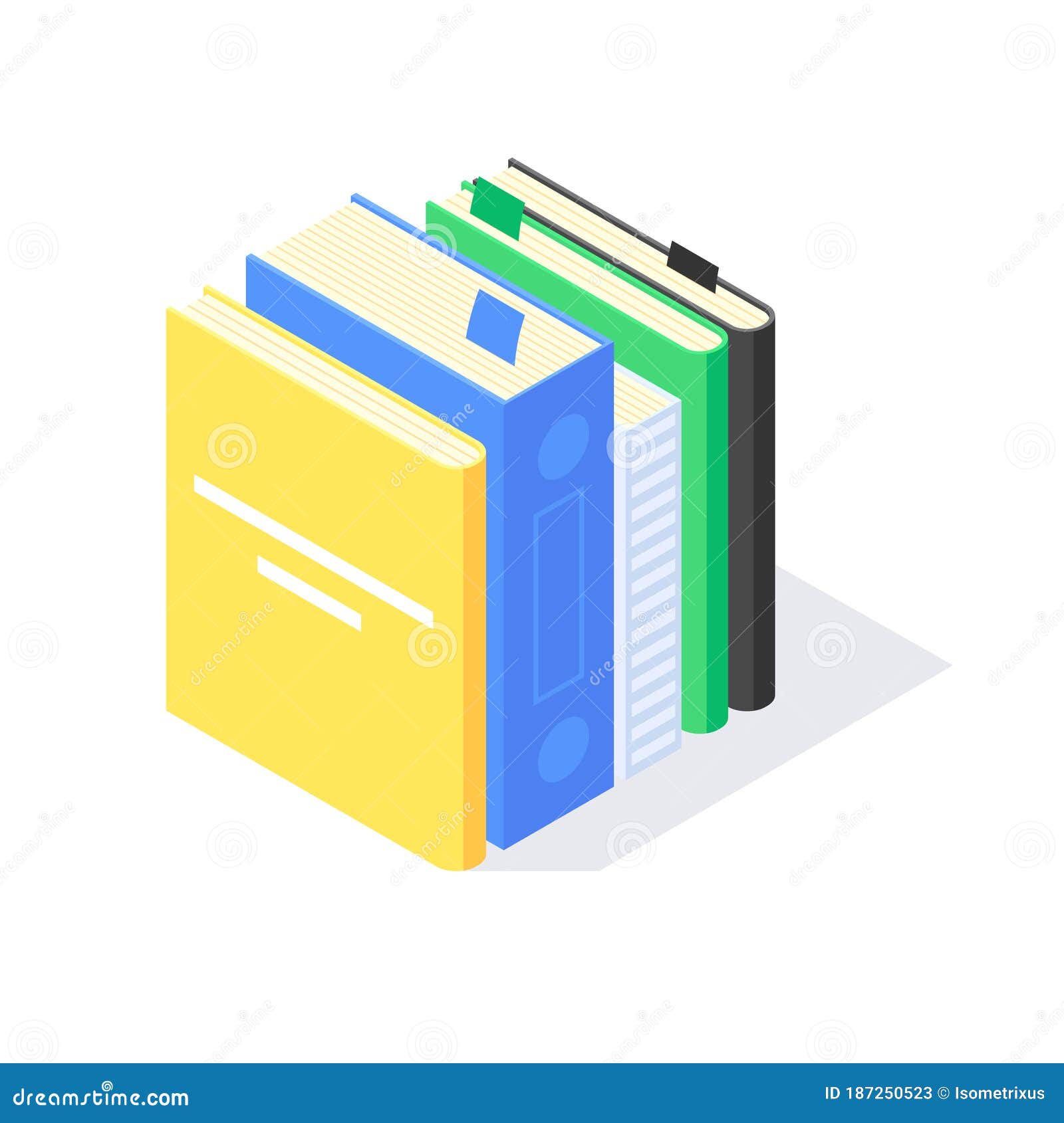 Isometric Book University Teaching and Knowledge Learn Library Flat ...