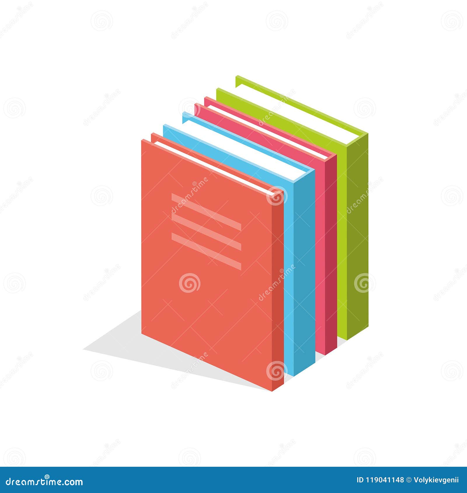 Isometric Books. Vector Illustration Stock Vector - Illustration of ...