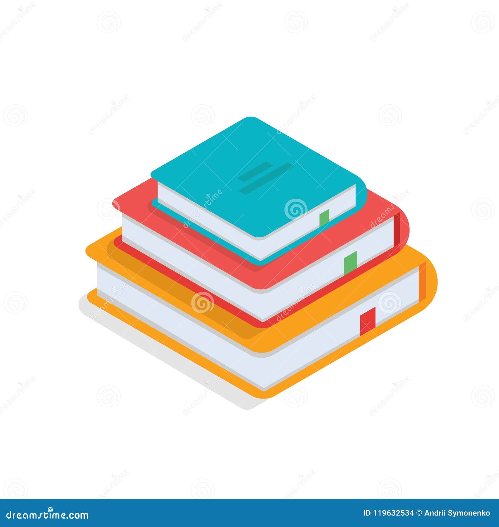 Isometric Books Icon. Vector Illustration Stock Vector - Illustration ...