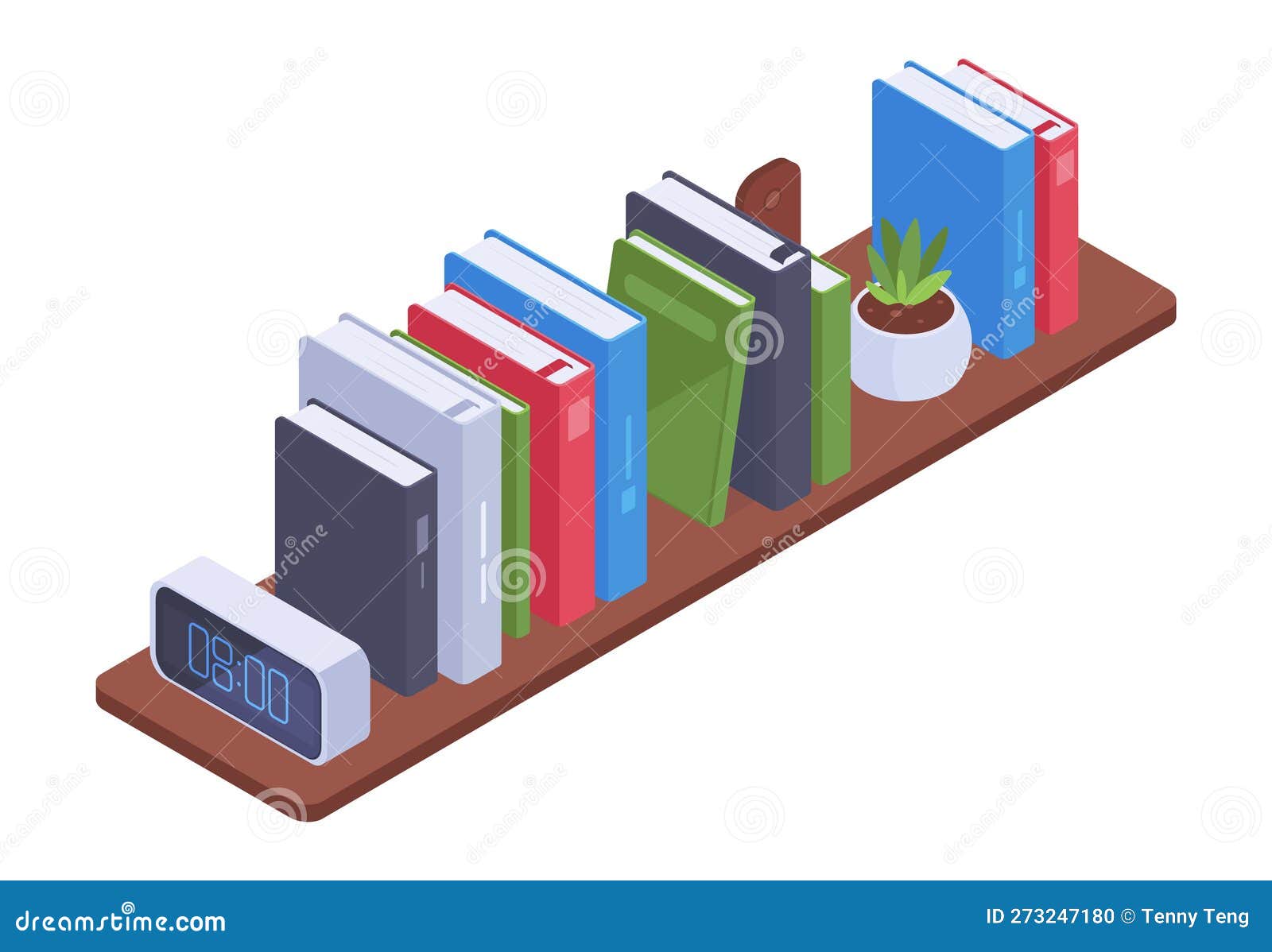 Isometric Bookshelf Illustration Royalty-Free Cartoon | CartoonDealer ...