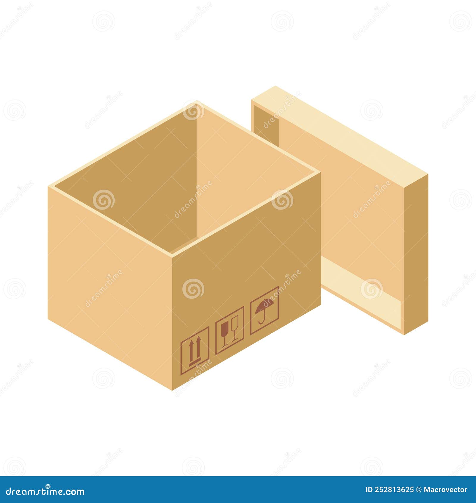 Isometric Box Illustration stock illustration. Illustration of ...