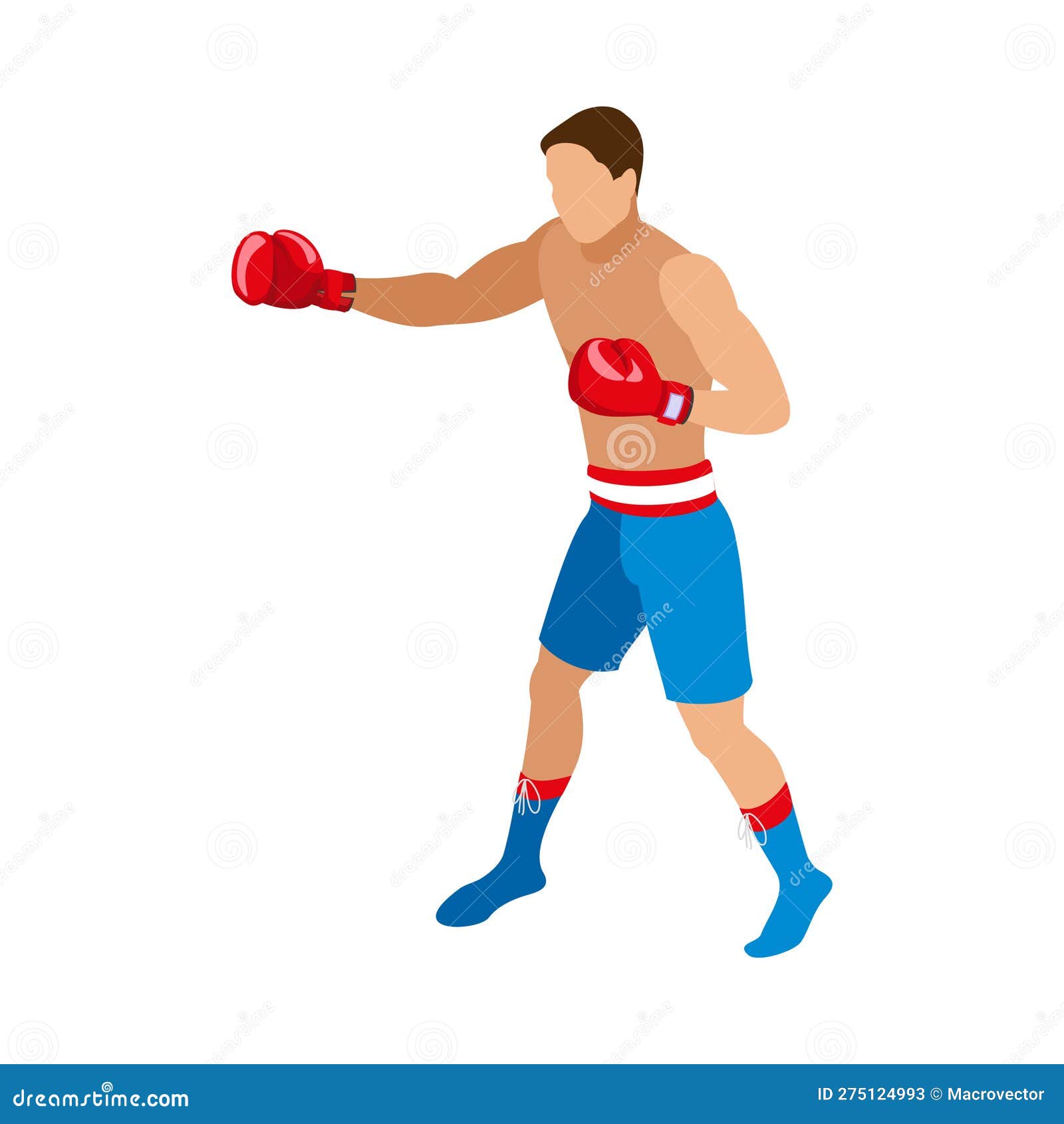 Isometric Boxer Illustration Stock Illustration - Illustration of ...