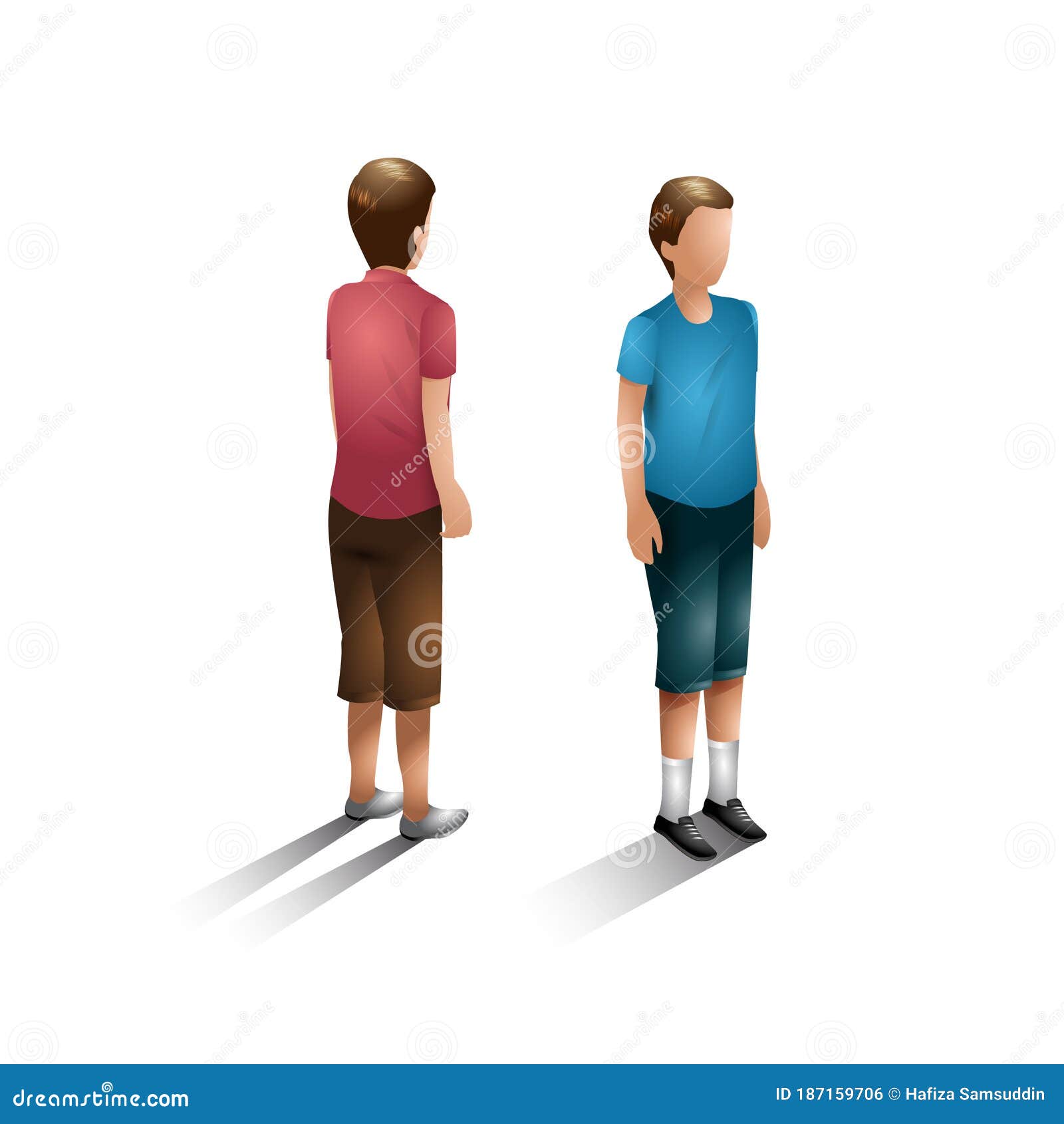 Isometric Boys. Vector Illustration Decorative Design Stock Vector ...