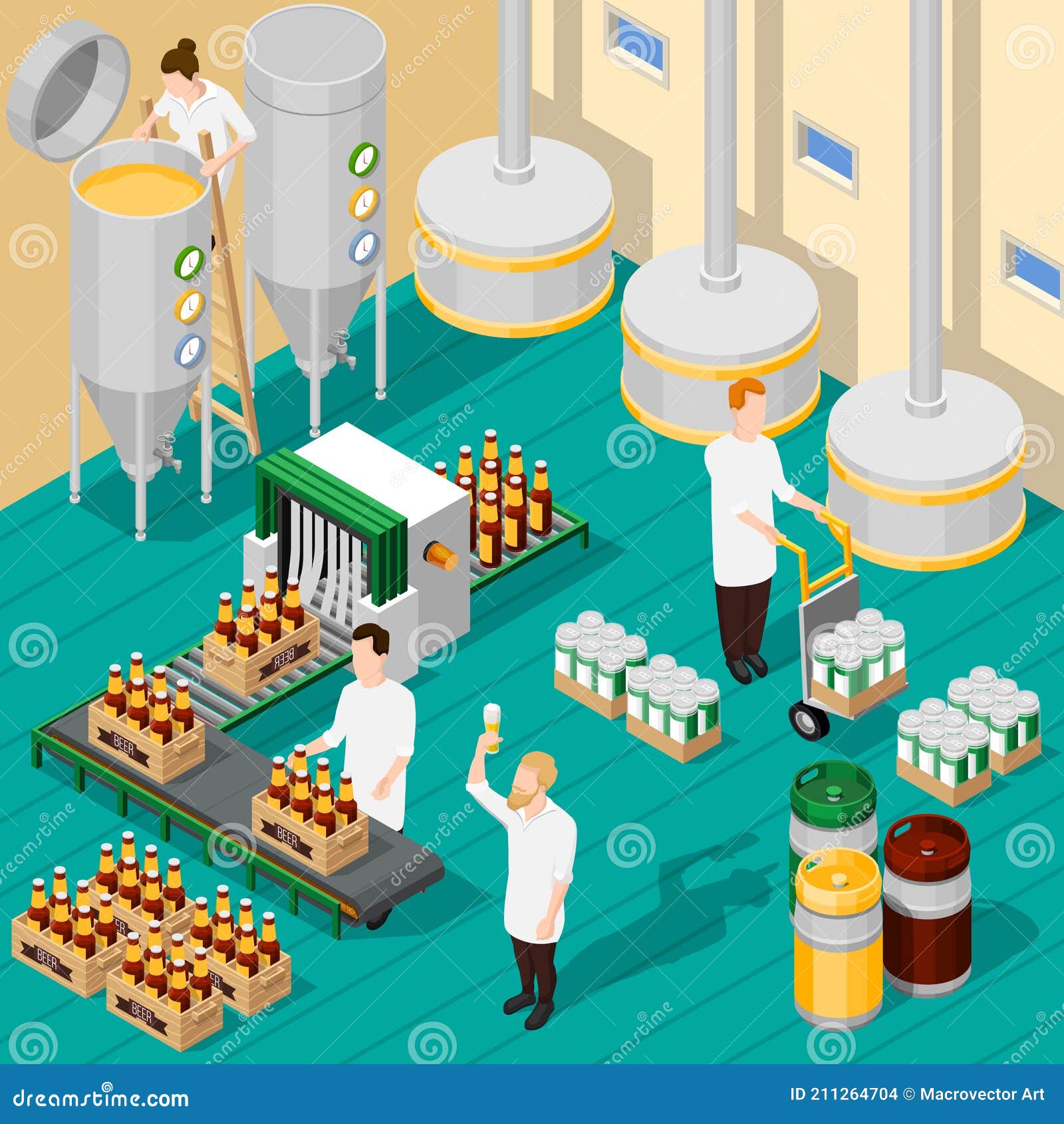Isometric Brewery Flowchart Cartoon Vector | CartoonDealer.com #289056575
